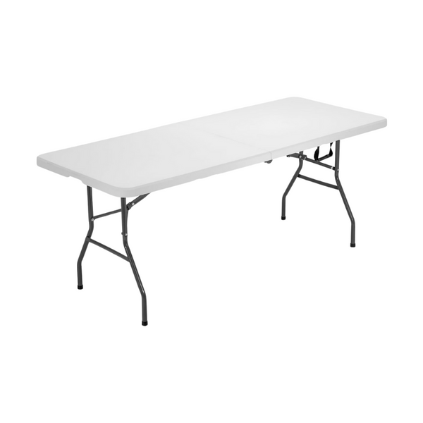 6 Foot White Plastic Folding Table – Fete & Vignette